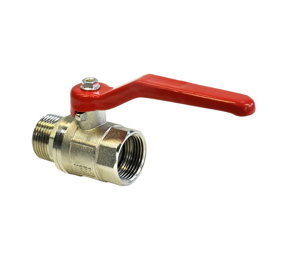 Kugelhahn IG x AG, mit Hebelgriff rot | HE-VAL