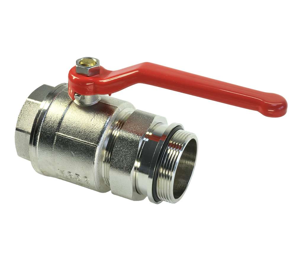Kugelhahn IG x AG, selbstdichtend, mit Hebelgriff rot | HE-VAL